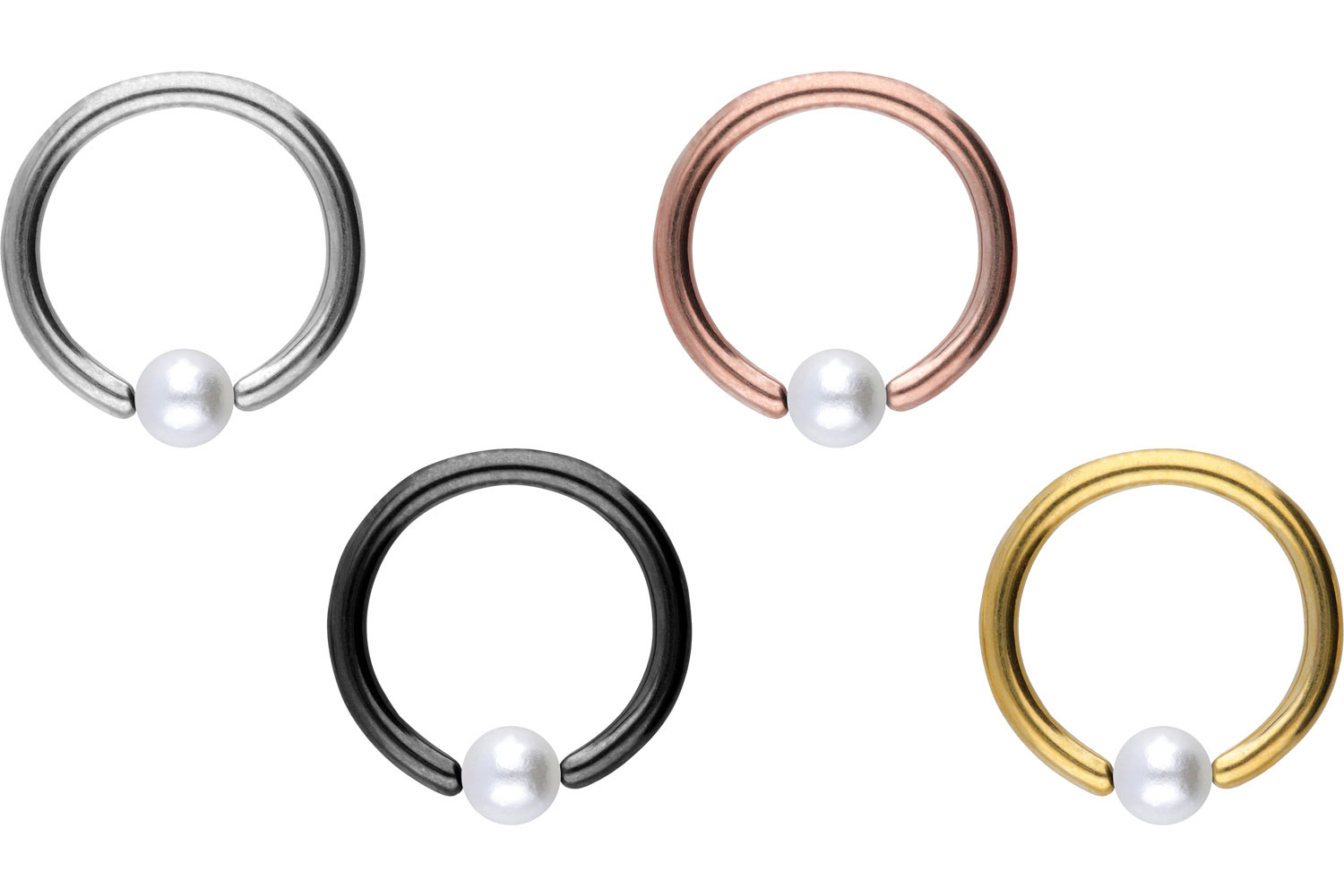 Titanium ball closure ring SYNTHETIC PEARL | PIERCINGLINE